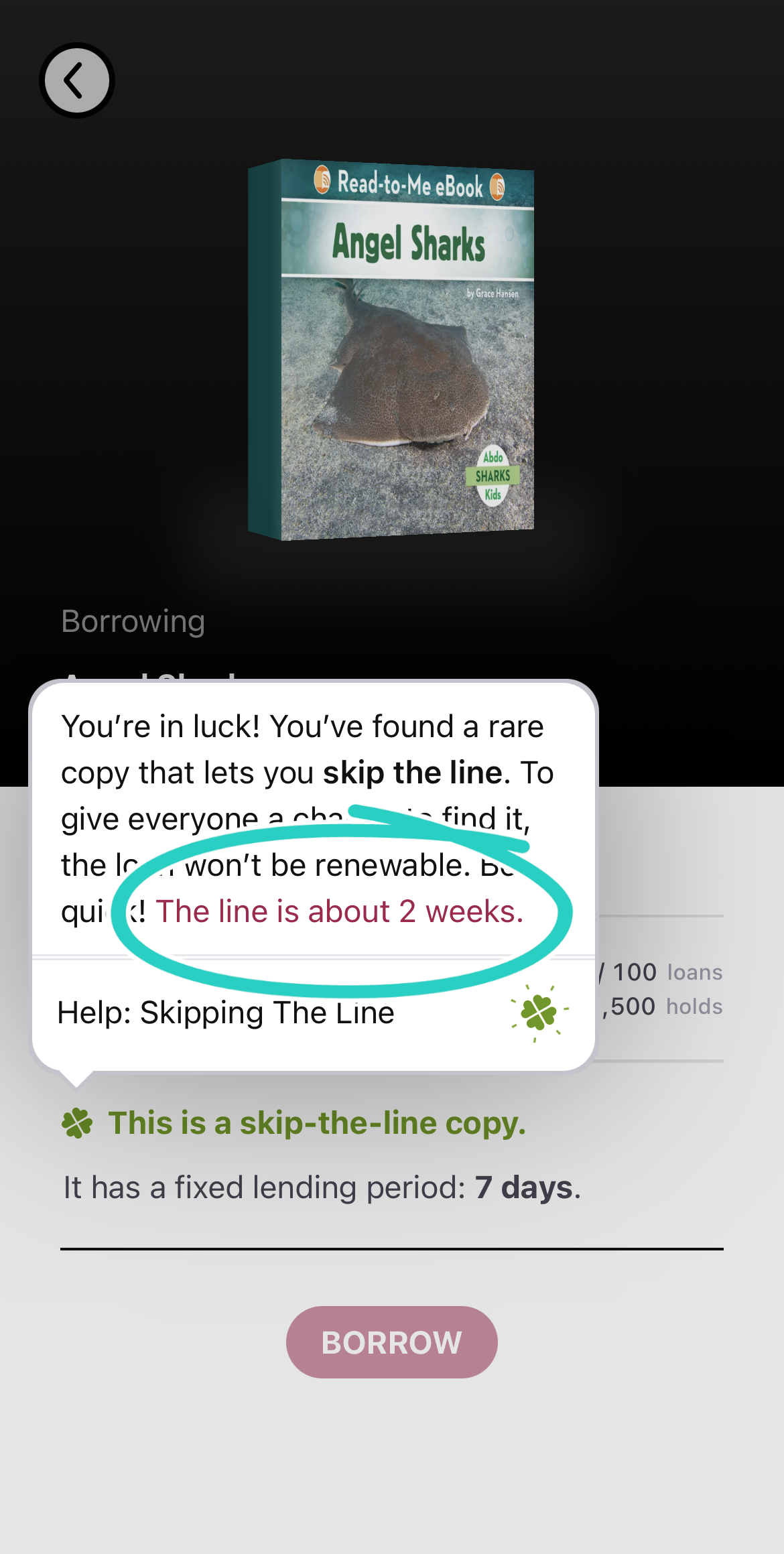 Placing a hold on a skip-the-line copy of a title