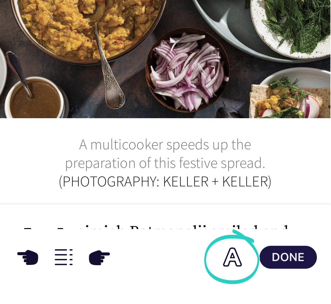 Reading an article in a magazine