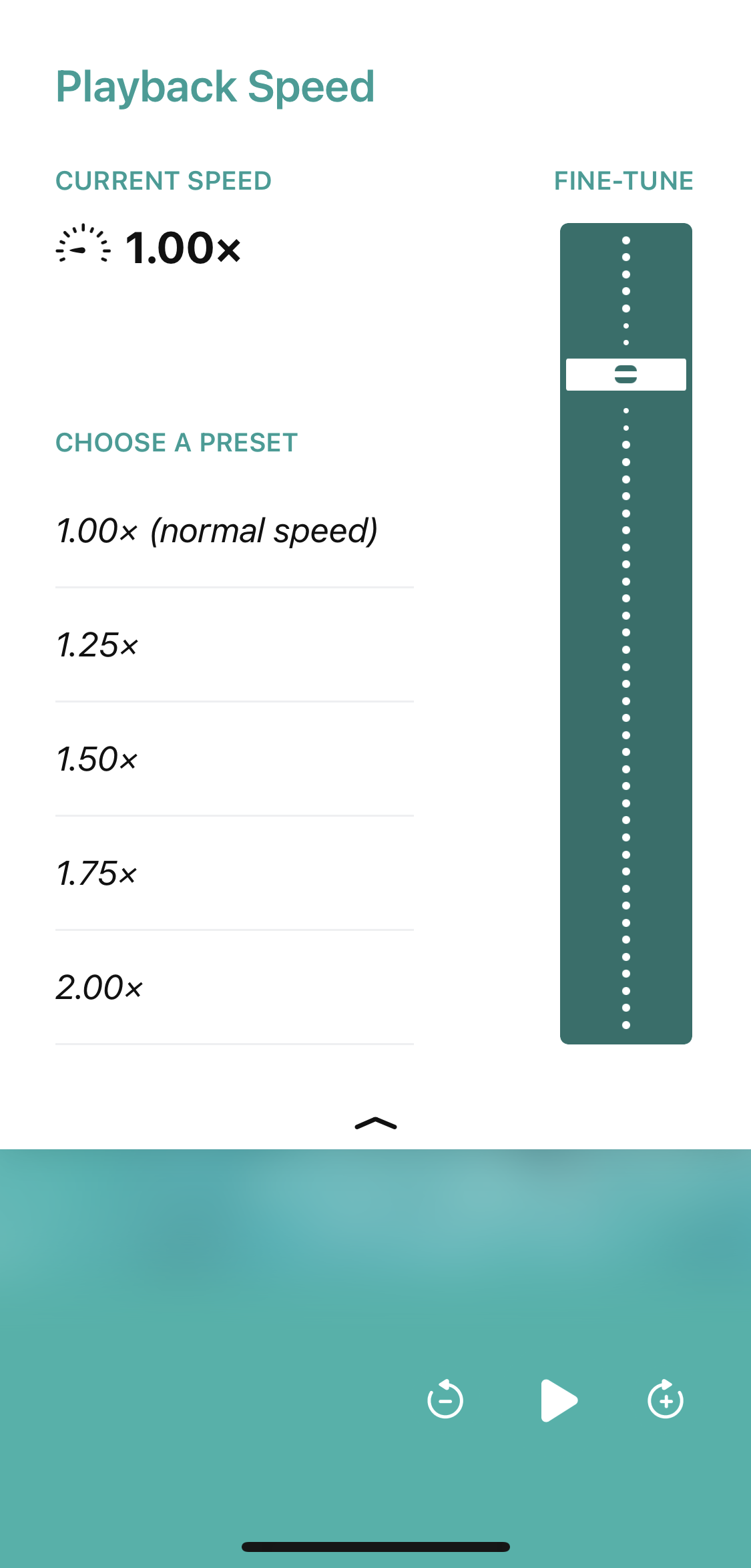 Changing playback speed