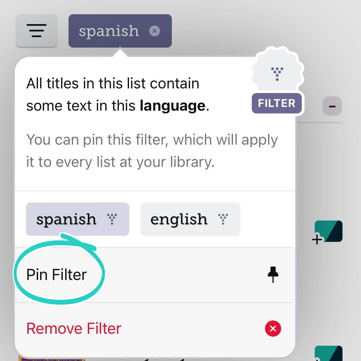 Setting language preferences in Libby