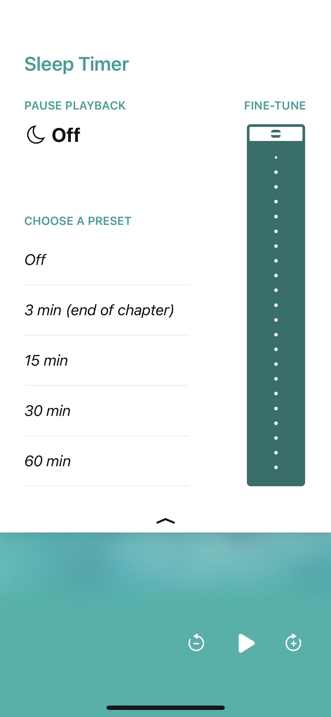 Setting a sleep timer